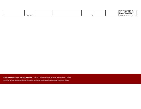 WBS For Agile Business Intelligence Projects Template Excel XLS