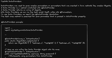 Software Engineering Cafe Testng Data Providers
