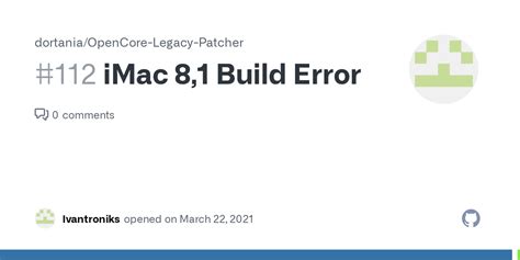 IMac Build Error Issue Dortania OpenCore Legacy Patcher GitHub