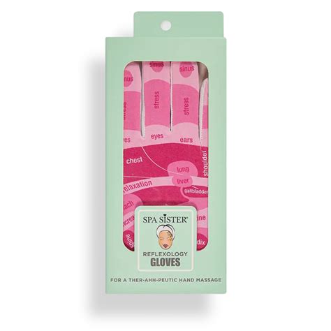 Spa Sister Reflexology Massage Therapy Gloves Diagram Map