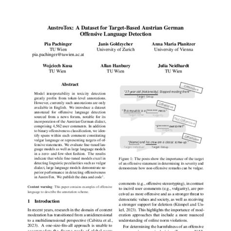 Austrotox A Dataset For Target Based Austrian German Offensive Language Detection Acl Anthology