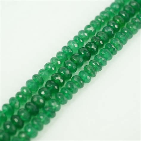 Green Onyx Rondelle Faceted Beads ZEVER