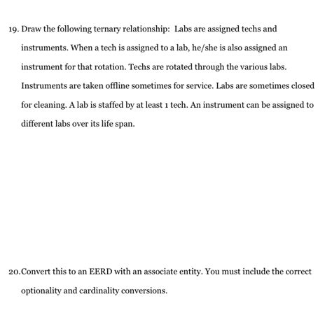 Solved Draw The Following Ternary Relationship Labs Are