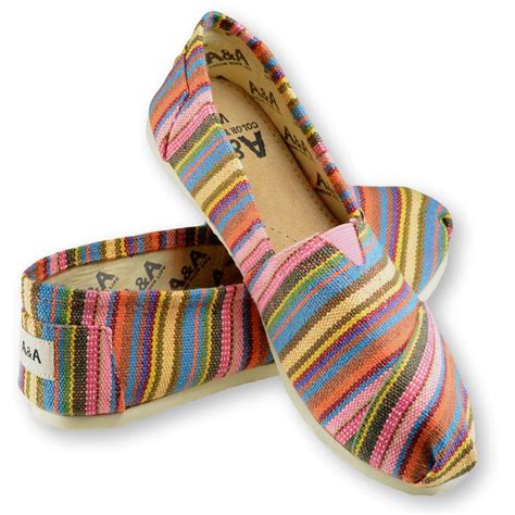 Multicolored Canvas Slip On Shoes For Women Aanda Alpargatas Aanda