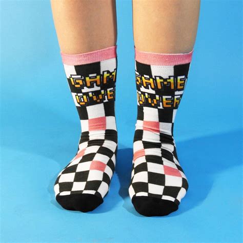 Printed Game Over Socks Gamer Girl Socks Anime Socks Ts For