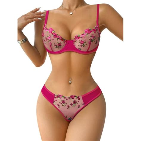 Osy Sexy Underwire Cute Sheer Kawaii Garter Belt Lingerie Set Bra And