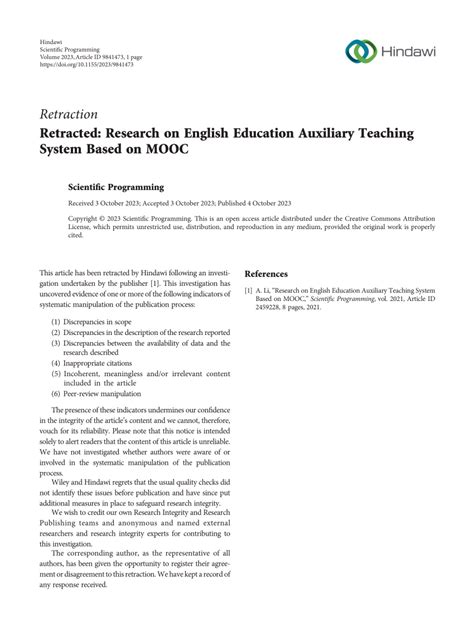 Pdf Retracted Research On English Education Auxiliary Teaching System Based On Mooc