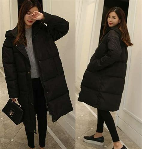 경량 블랙 후드 롱 패딩 점퍼 성인 여자 여성 학생 겨울 외투 아우터 검정 커플 패딩 자켓 티몬