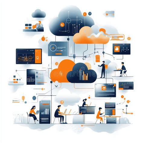 cloud computing teamwork data analysis digital technology network