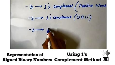 Representation Of Signed Numbers Using 1s Complement System Youtube