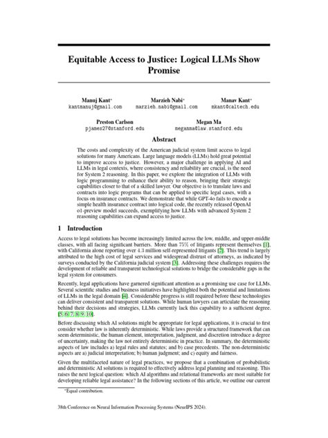Equitable Access To Justice Logical Llms Show Promise Pdf Artificial Intelligence
