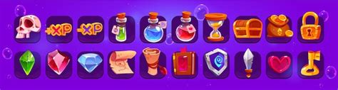 Premium Vector Cartoon Game Icons Vector Gui Graphics Collection