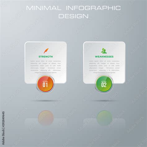 Rounded Rectangle Infographic Template With 2 Options Workflow