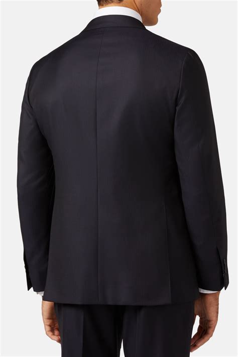 Costume Bleu Marine En Laine Entoilé Boggi