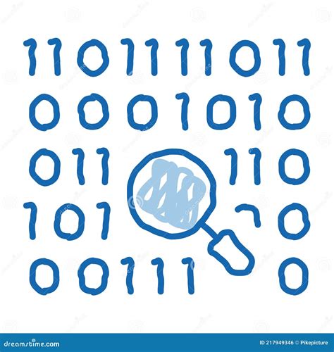 Research Binary Code Doodle Icon Hand Drawn Illustration Stock Vector Illustration Of Software