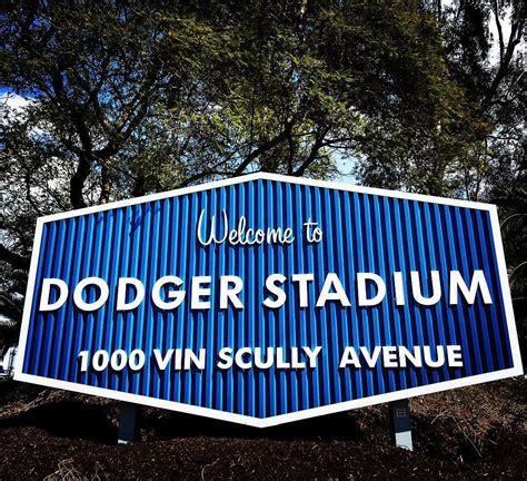 Dodger Stadium Sign At 1000 Vin Scully Ave