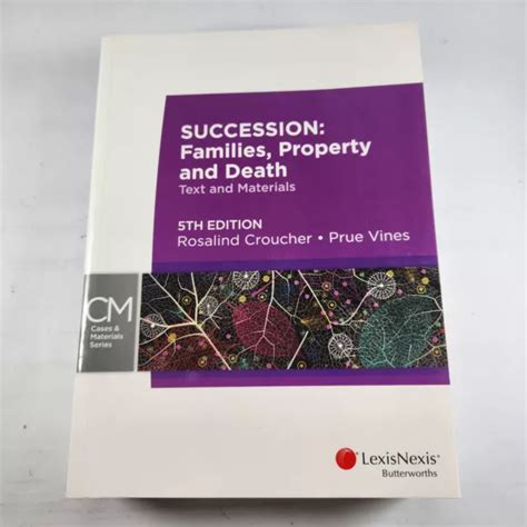 Succession Families Property And Death 5th Ed Paperback Book By