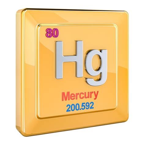 Premium Psd Mercury Hg Chemical Element Sign With Number 80 In