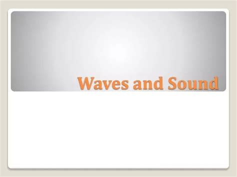 PPT Waves And Sound PowerPoint Presentation Free Download ID