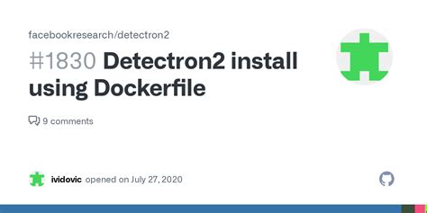 Detectron2 Install Using Dockerfile · Issue 1830 · Facebookresearch
