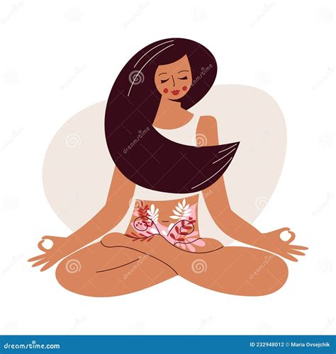 手绘女性花卉妇科 子宫奇迹妇女亲密健康概念 美 向量例证 插画 包括有 钞票 本质 觉醒 神圣 232948012