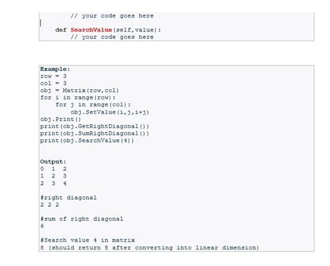 Solved Python Program Create A Class Matrix And Write