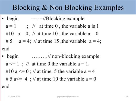 Verilog Hdl Blocking And Non Blocking Assignments Pptx Programming Languages Computing