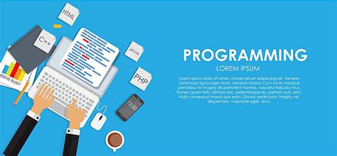 Programming Coding Flat Concept Vector Illustration Coding Laptop