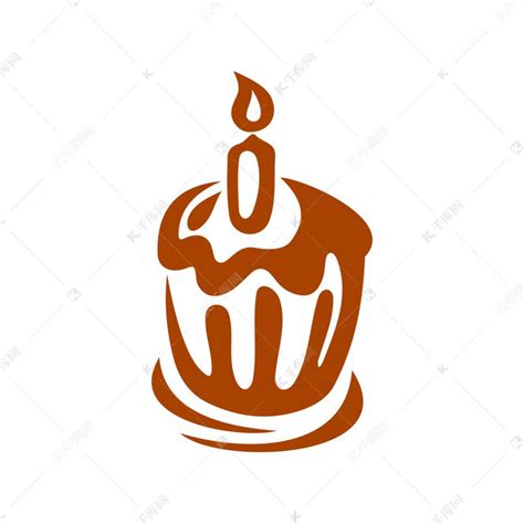蛋糕与燃烧的蜡烛孤立的生日符号。素材图片免费下载 千库网