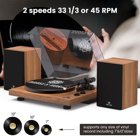 Angels Horn Vinyl Record Player Hi Fi System Bluetooth Turntable