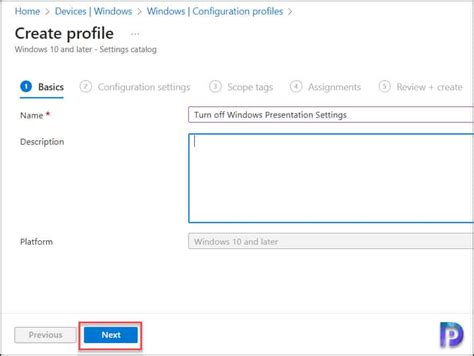 Turn Off Windows Presentation Settings Using Intune Gpo