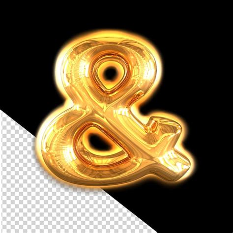 Premium Psd Gold Inflatable 3d Symbol With Glow