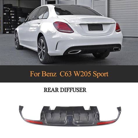 Carbon Fiber Rear Diffuser Lip For Mercedes Benz C300 C400 C450 C43 C63