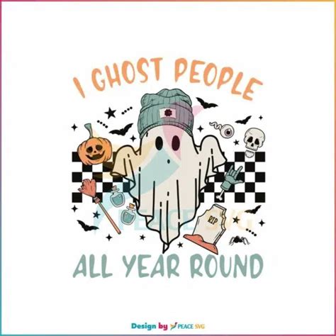 Ghost People Year Round Svg Cool Ghost Halloween Svg File Peacesvg