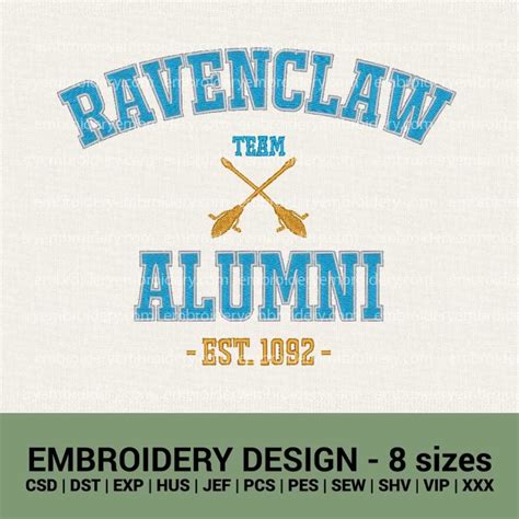 Ravenclaw Alumni Harry Potter Machine Embroidery Designs