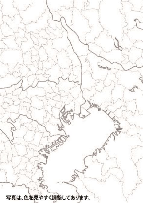 白地図 関東全図 地図のことなら塔文社