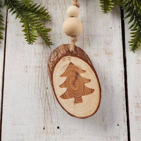 Rustic Wood Slice Tree Ornament Christmas Ornaments Christmas And