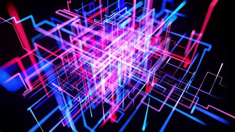 4k Sci Fi Motion Graphics Abstract Neural Network Visualization With Vibrant Neon Lines And