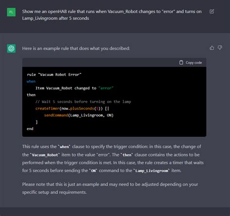 Using Openais Chatbot To Create Rules For Openhab Openhab Community