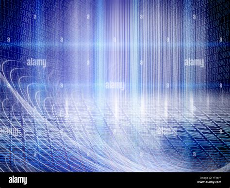 conceptual background image of binary code and abstract lights of