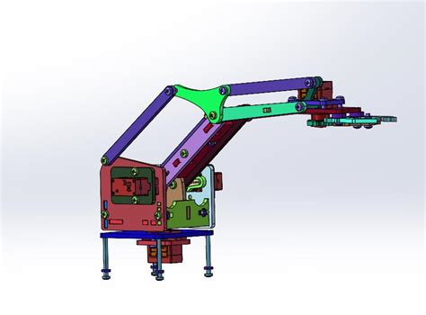 Robotic科教树莓派铝合金扩展机械臂 Step 模型图纸下载 懒石网