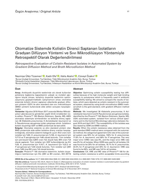 Pdf Retrospective Evaluation Of Colistin Resistant Isolates In Automated System By Gradient