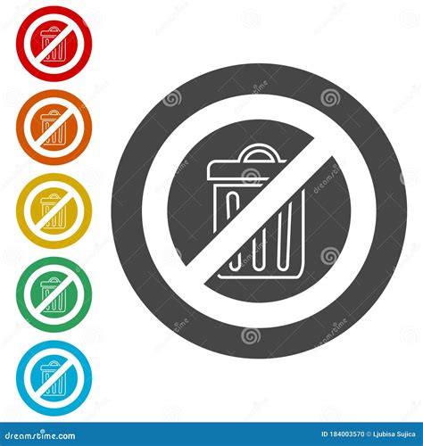 Don`t Throw Trash Recycle Bin Sign Icon Stock Vector Illustration Of