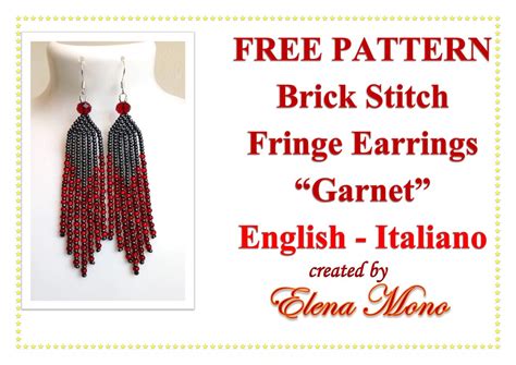 Pdf Pattern And Tutorial Brick Stitch Long Fringe Earrings Etsy