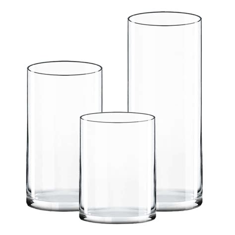 Clear Glass Cylinder Sets 8 12 16 Flower Vase Candle Holder Centerpieces