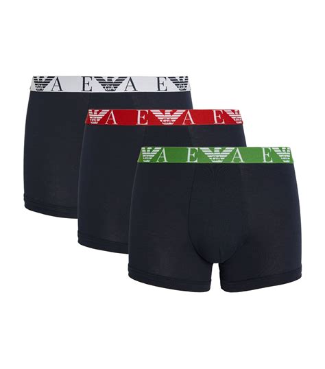 Mens Emporio Armani Navy Stretch Cotton Eagle Monogram Boxer Briefs