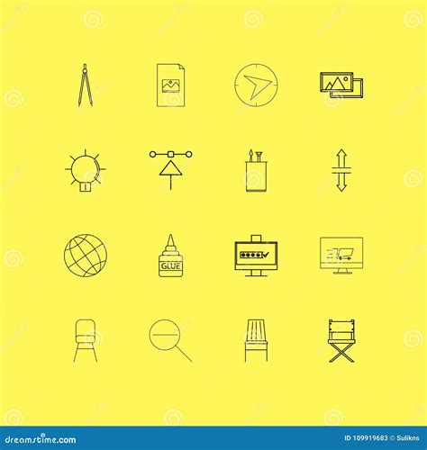 Design Elements Linear Icon Set Stock Vector Illustration Of Simple Icons 109919683