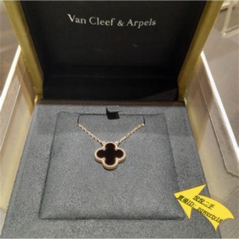 伊伊二手 Van Cleef And Arpels 梵克雅寶 Vcara45800女款 黑瑪瑙 四葉草吊墜 18k 蝦皮購物