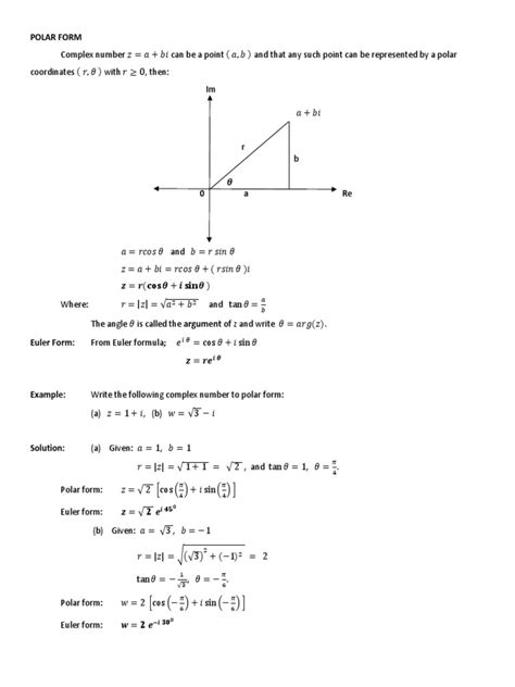 Polar Form And Euler Pdf Sine Trigonometric Functions