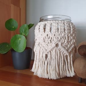 Digital Macrame Jar Cover Pattern Medium PKV02 Instant Download Etsy